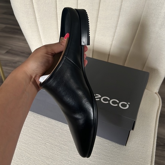 Ecco | Shoes | Ecco Black Leather Pointy Ballerina Mules 4 | Poshmark